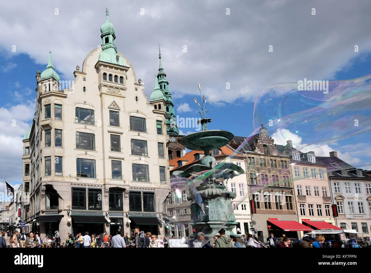 Denmark, Copenhagen, Stroget, Pedestrian street, Amagertorv Stock Photo ...