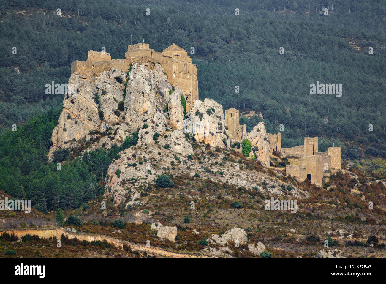 Medieval castle of Loarre over the rocks Stock Photo - Alamy