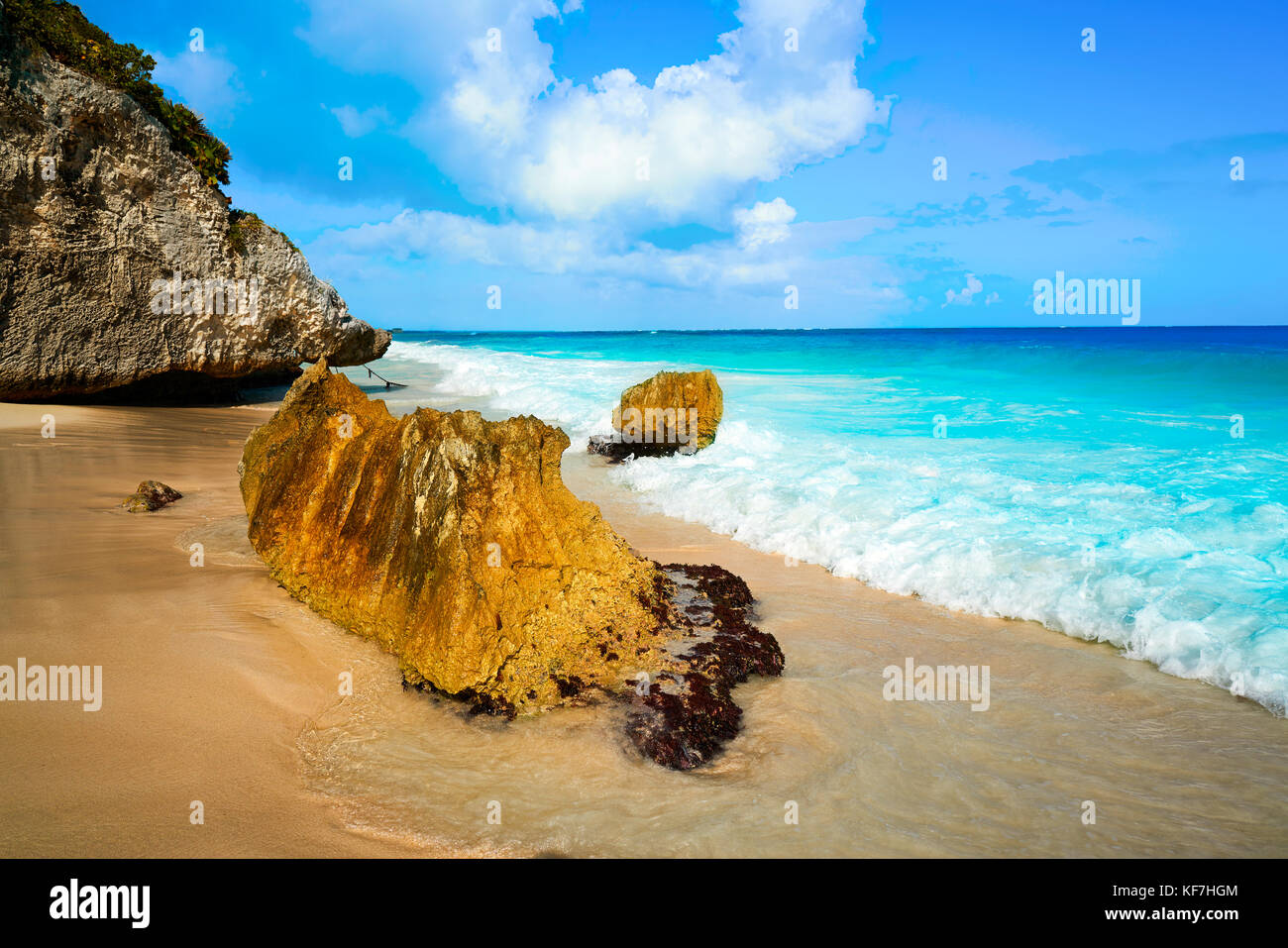 Tulum turquoise beach in Riviera Maya at Mayan Stock Photo - Alamy