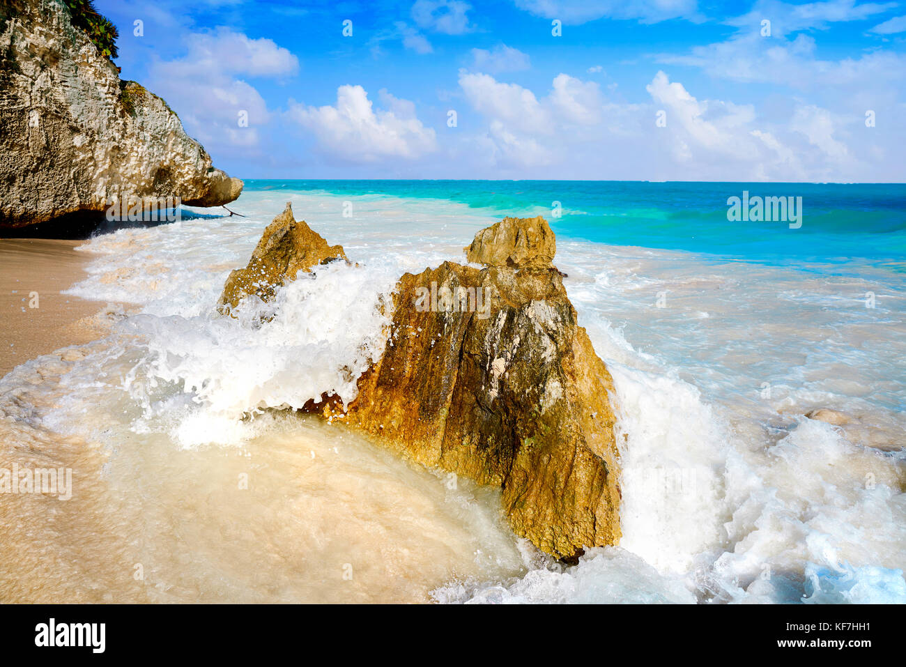Tulum turquoise beach in Riviera Maya at Mayan Stock Photo - Alamy