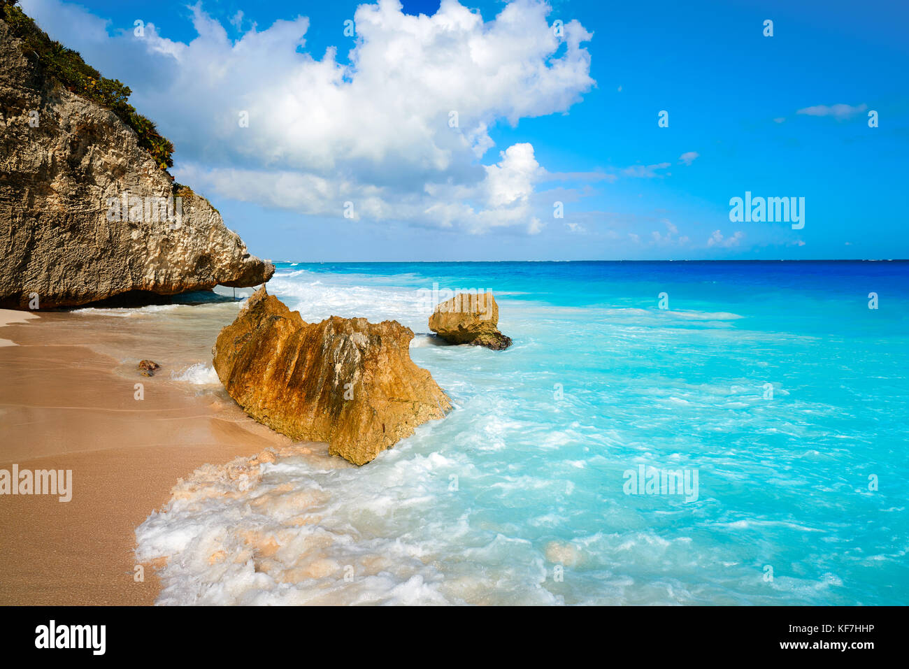 Tulum turquoise beach in Riviera Maya at Mayan Stock Photo - Alamy