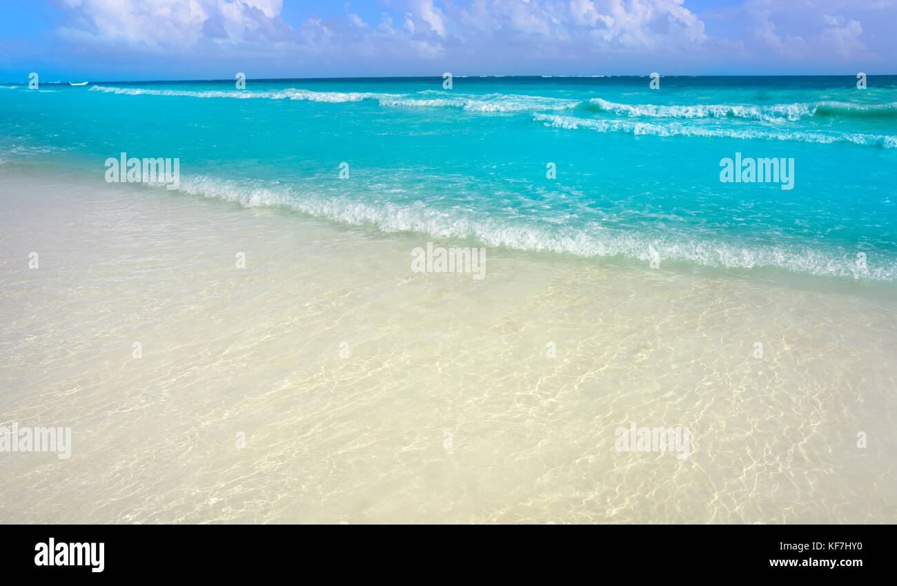 Caribbean turquoise beach in Riviera Maya of Mayan Mexico Stock Photo ...