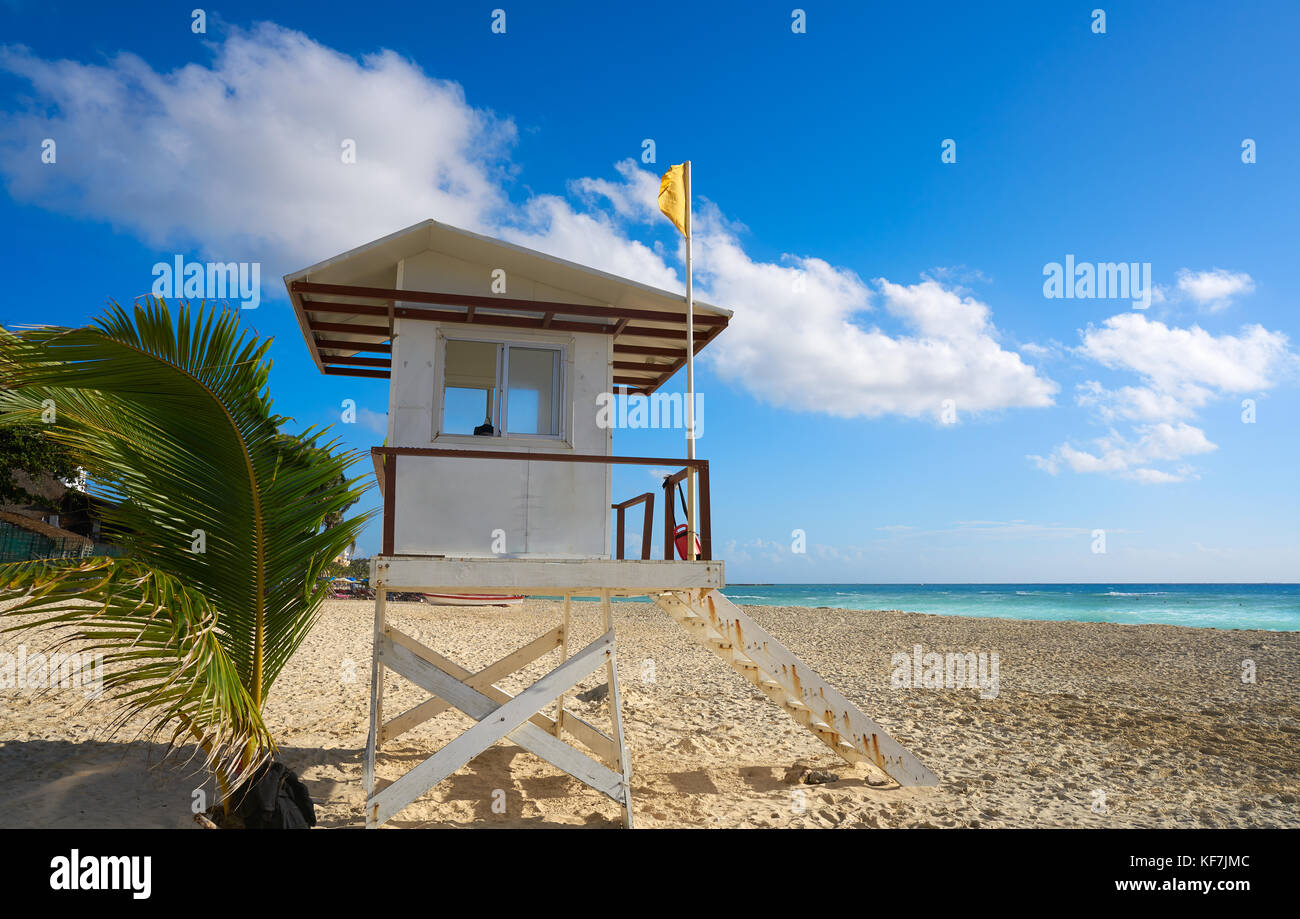 Playa del Carmen beach baywatch tower in Riviera Maya Cancun Mexico ...