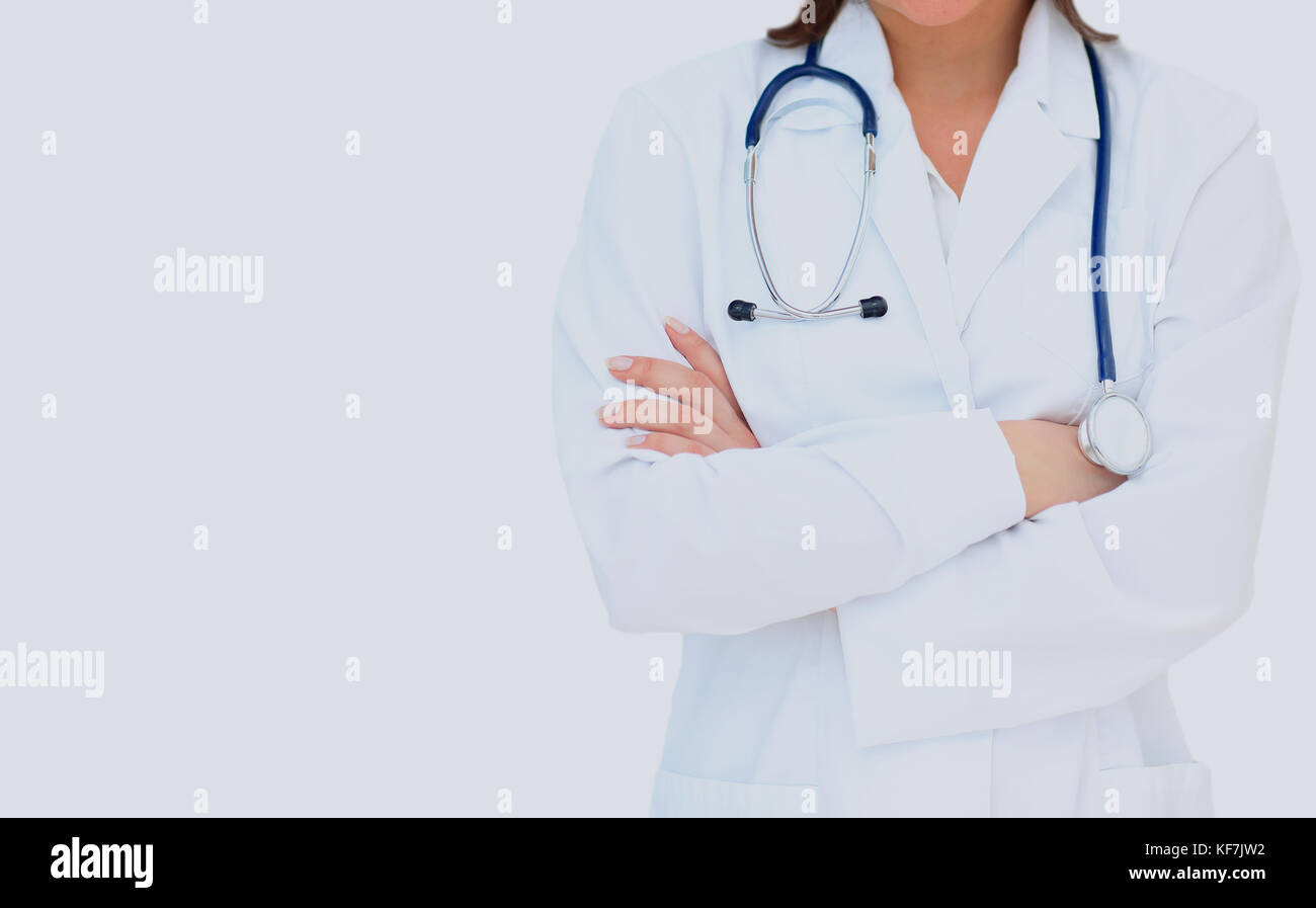Medical physician doctor woman over white background Stock Photo - Alamy