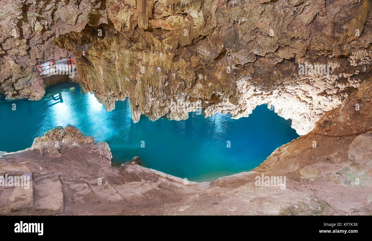 Cenote Xkeken sinkhole near Valladolid in Yucatan Mexico Stock Photo ...