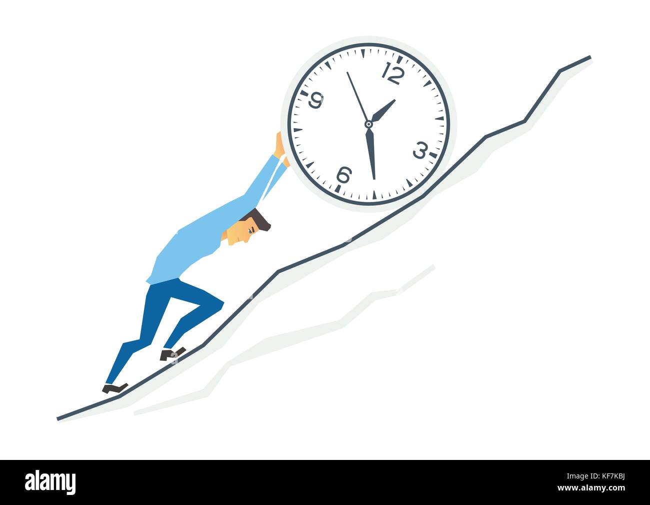 Uphill work in business - modern cartoon people characters illustration ...