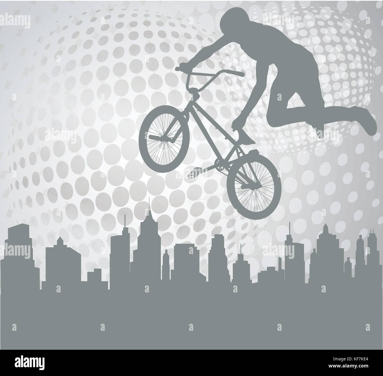 bmx stunt cyclist on the abstract background - vector Stock Vector ...