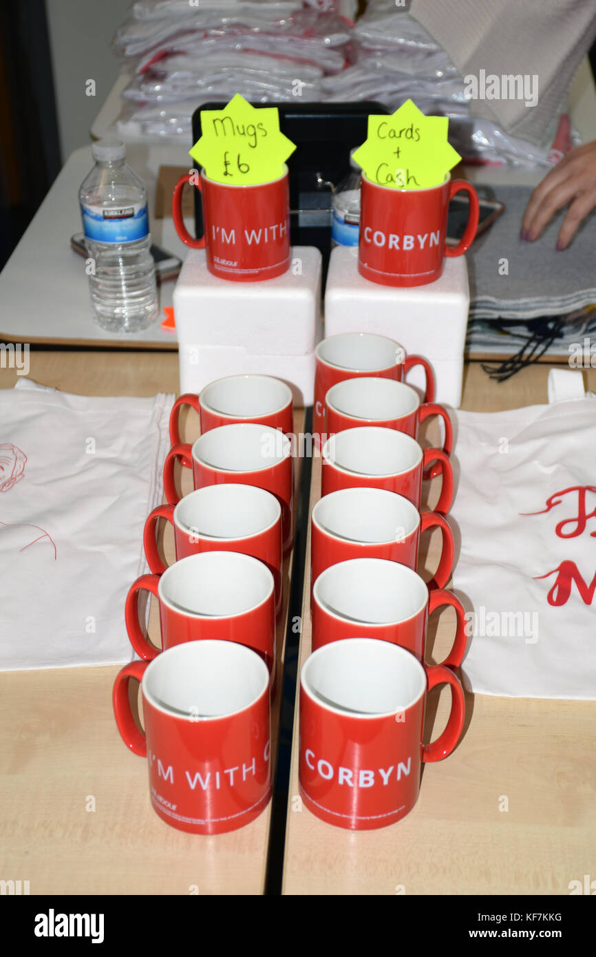 Merchandise stall at Labour Party event, Norwich October 2017 Stock ...