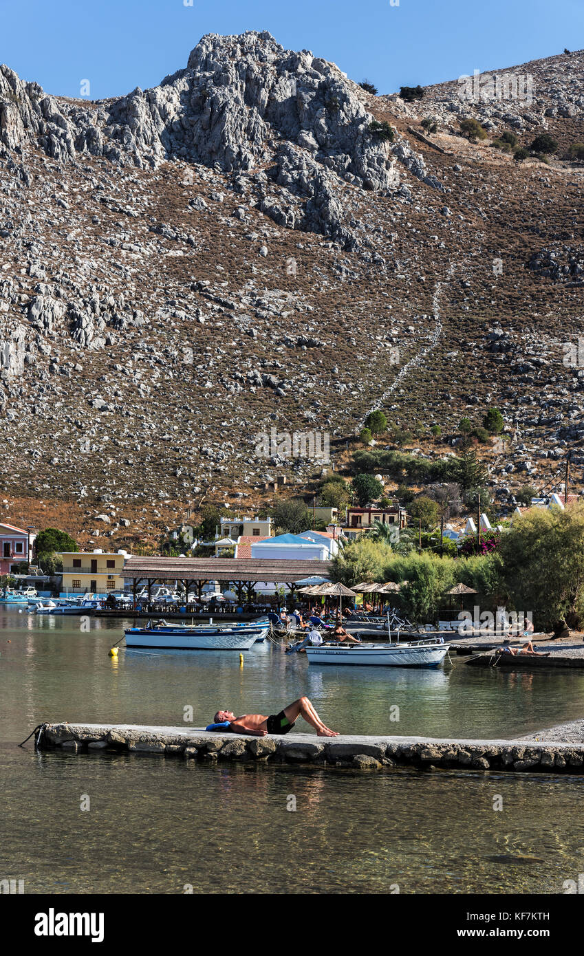 Pedi Bay, Symi Stock Photo - Alamy