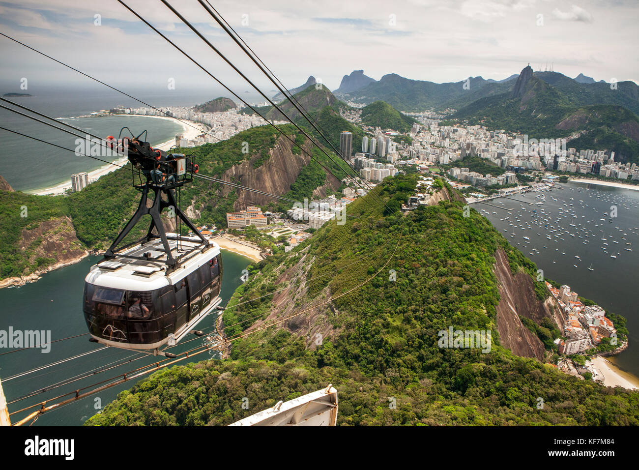 BRAZIL, Rio de Janiero, the gondola ride out to Sugarloaf Mountain ...