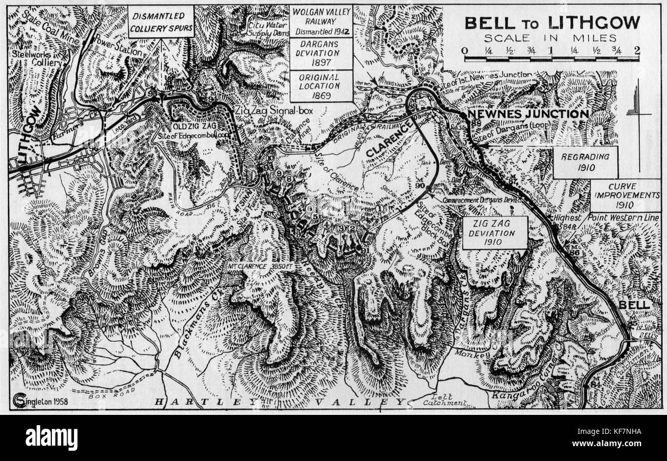 Lithgow zig zag map Stock Photo - Alamy