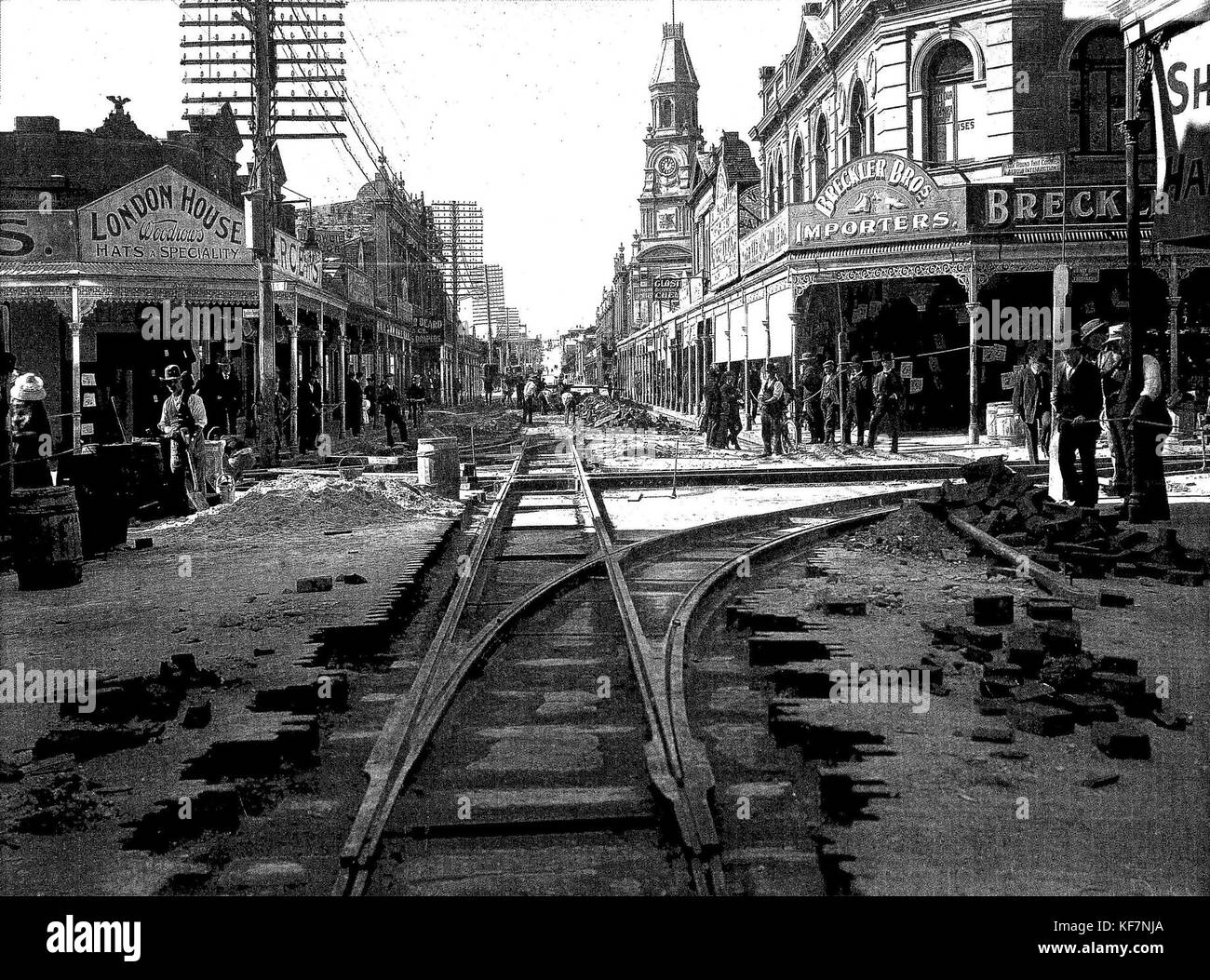 Track laying rail Black and White Stock Photos & Images - Alamy