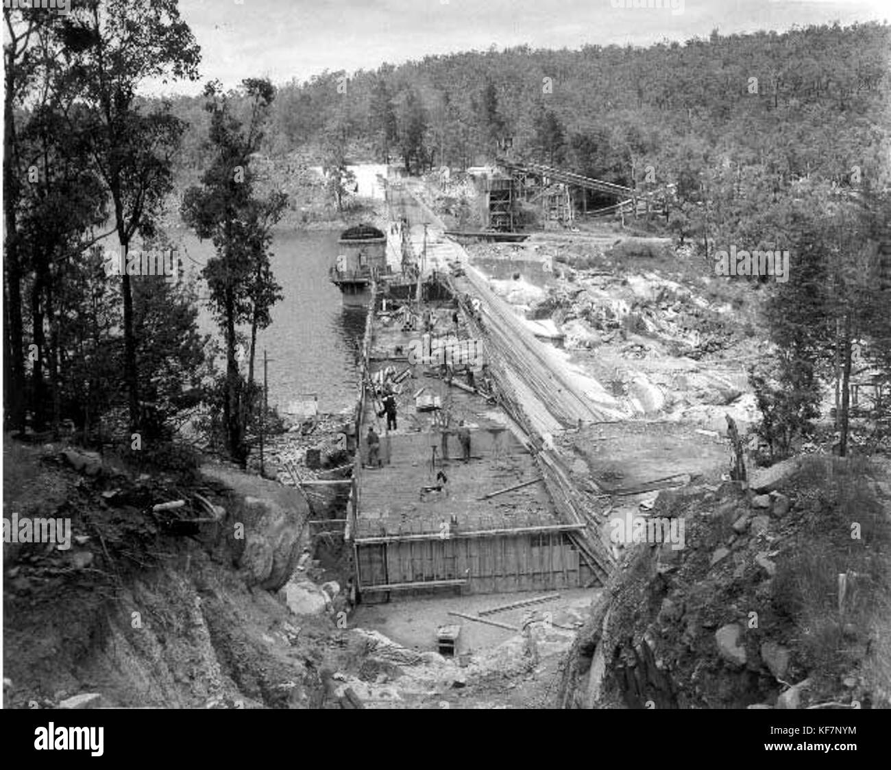 Mundaring Weir during construction Stock Photo - Alamy