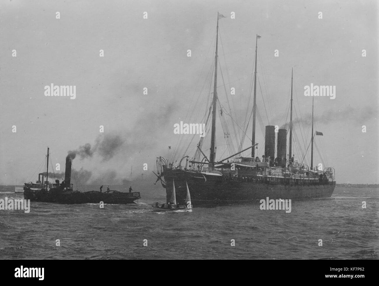 The *Orizaba* steamer and *Racer* tugboat, featured in a photograph ...