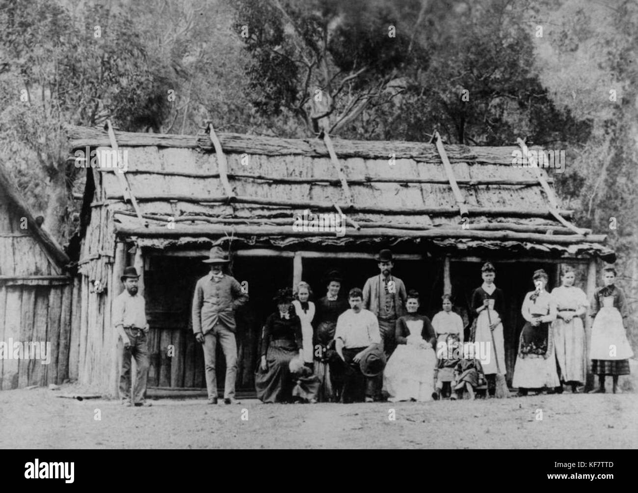 A family portrait taken between 1879-1880, showing a group of ...