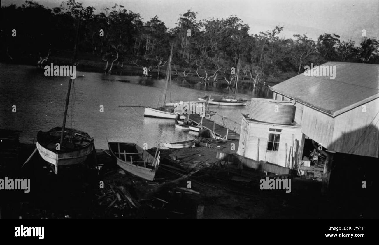1 105332 Drew's boat building sheds on Cabbage Tree Creek, Shorncliffe ...
