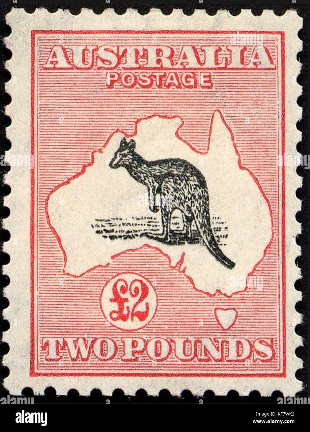 Australia stamp 1913 2pd kangaroo Stock Photo - Alamy