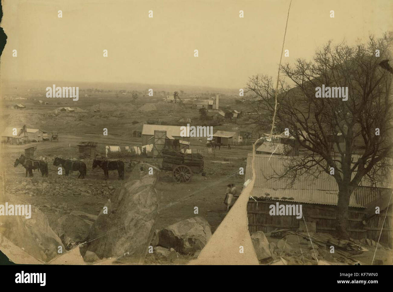 Charters Towers mining settlement ca 1890 Stock Photo - Alamy
