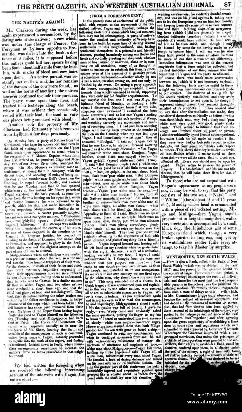 PerthGazette 1833 06 01 2 Stock Photo - Alamy