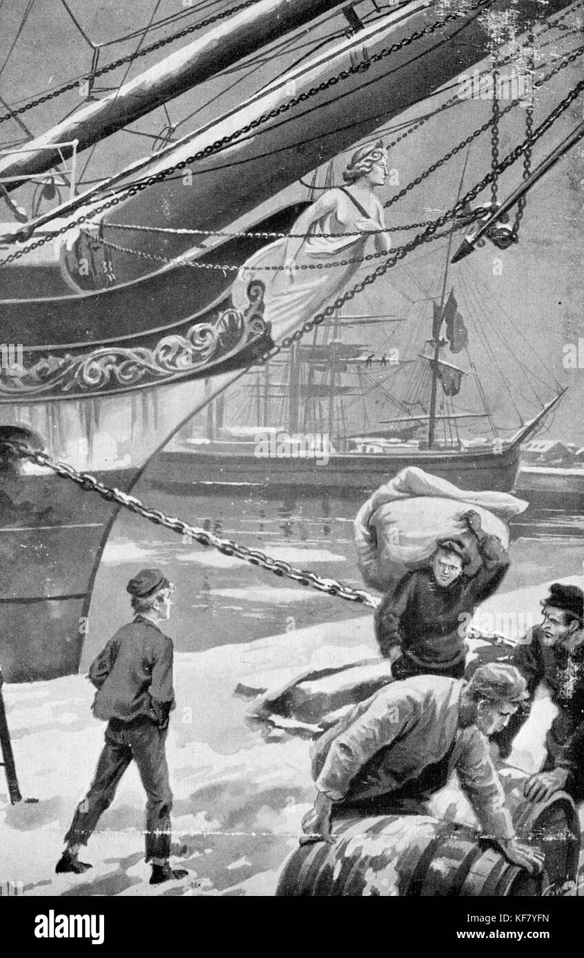 The Rangitiki, a ship launched in 1863, is depicted in this historical ...