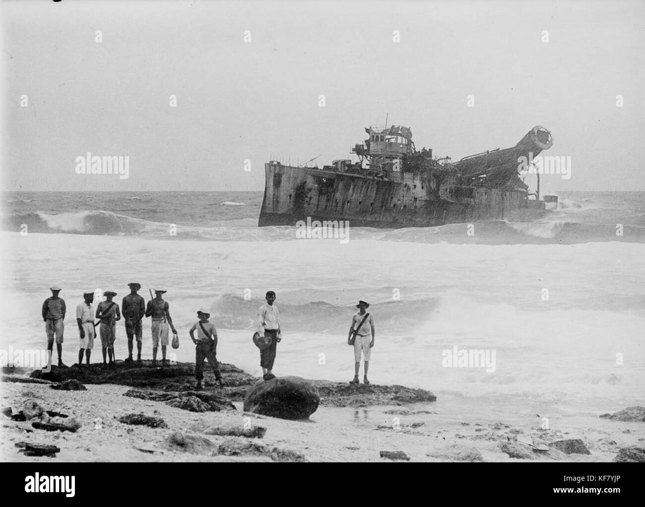 An image of the SMS Emden, a German cruiser, during World War I ...