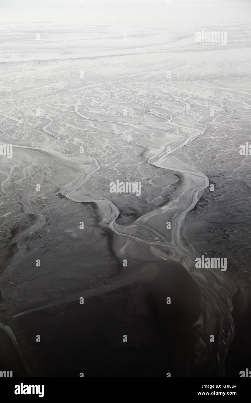 USA, Alaska, Anchorage, aerial view of mud flats near Anchorage Stock ...
