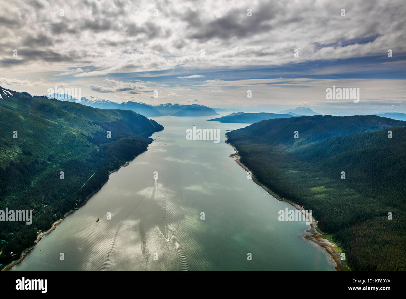 USA, Alaska, Juneau, ariel views of the beautiful Alaskan scenery seen ...