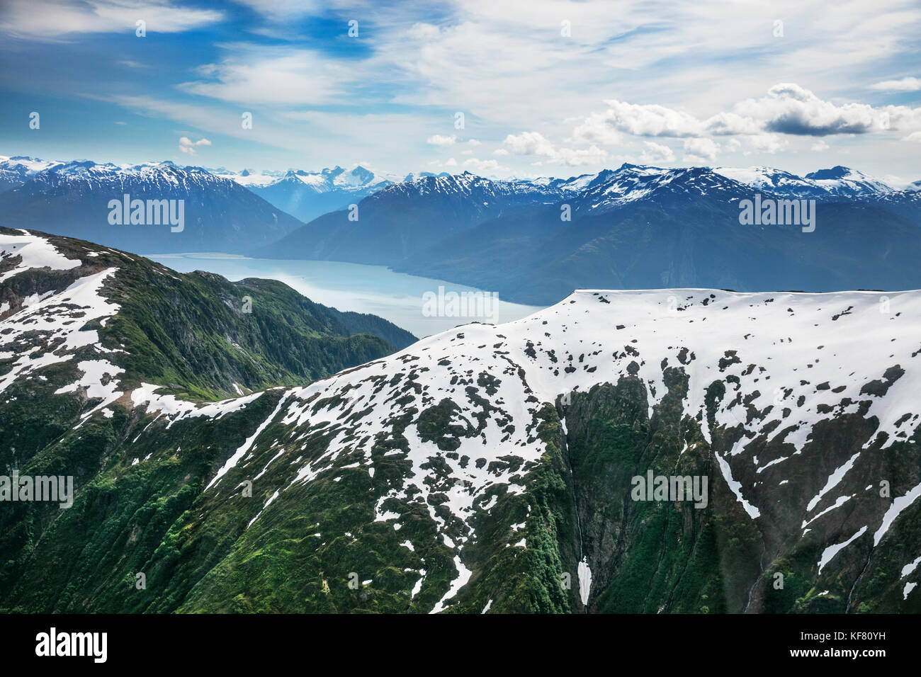USA, Alaska, Juneau, ariel views of the beautiful Alaskan scenery seen ...