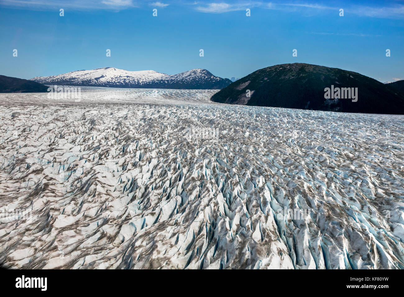 USA, Alaska, Juneau, ariel views of the Taku Glacier seen from ...
