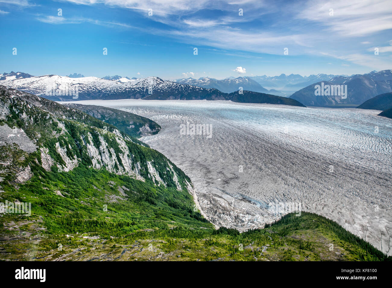 USA, Alaska, Juneau, ariel views of the Taku Glacier seen from ...