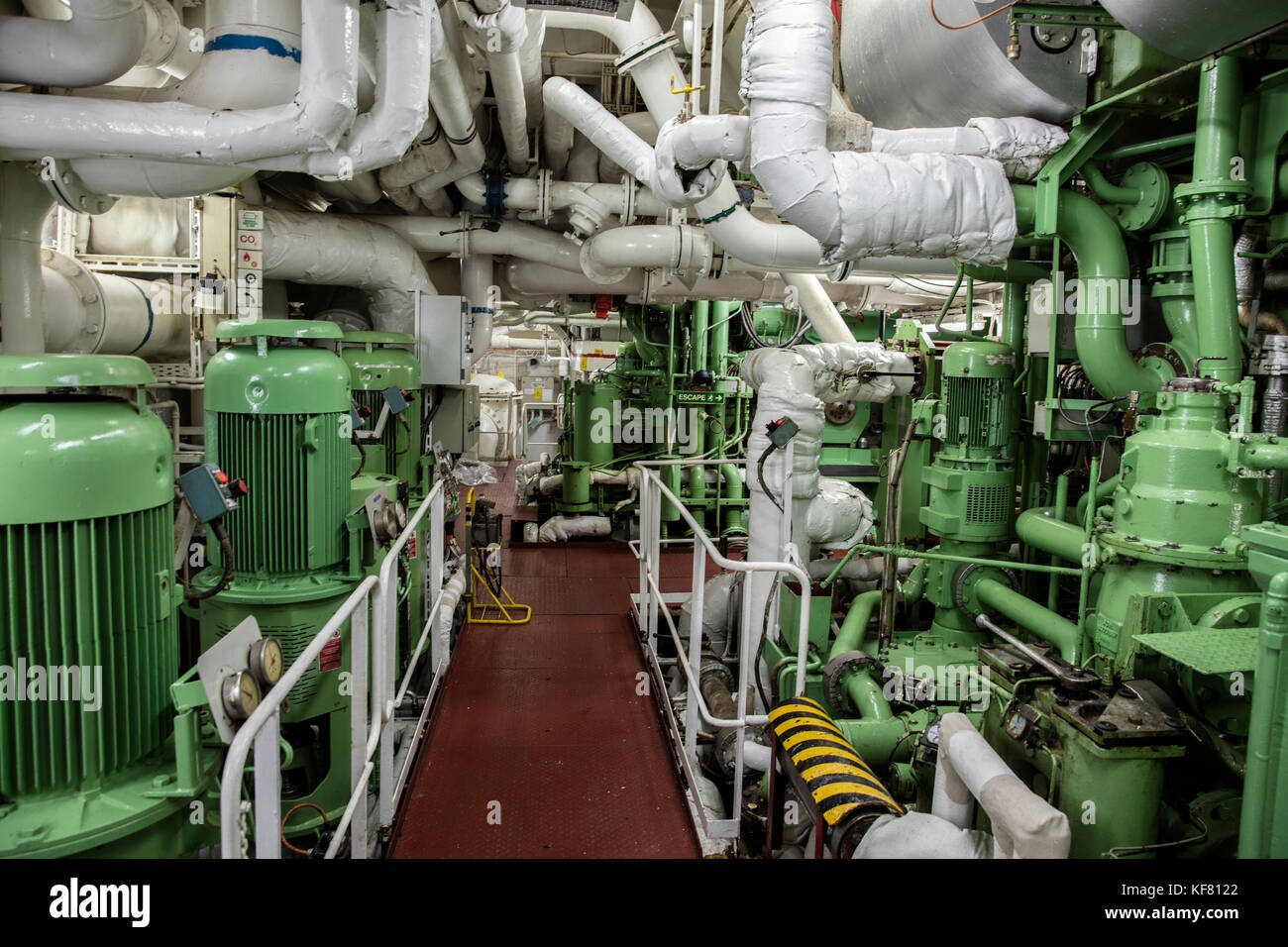 USA, Alaska, Juneau, down in the engine room of the Holland America ...