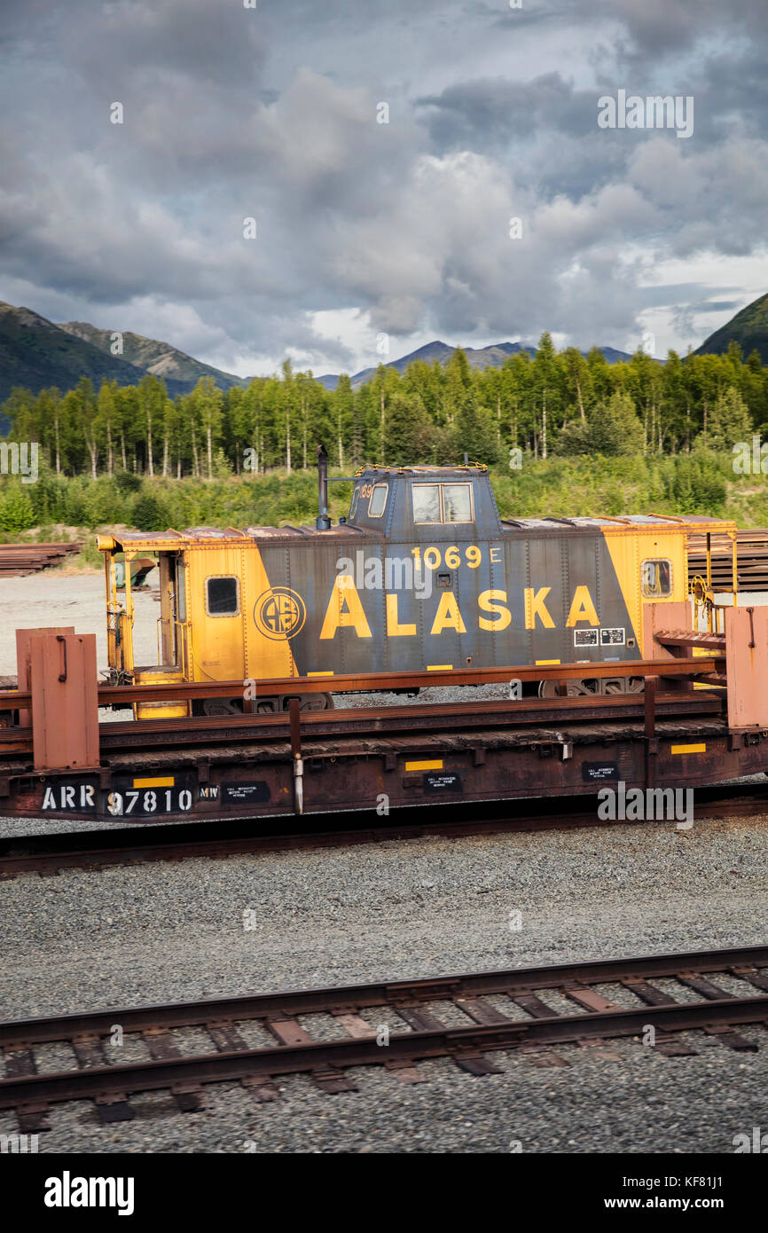 USA, Alaska, Denali National Park, the McKinley Explorer can seat 86 to ...