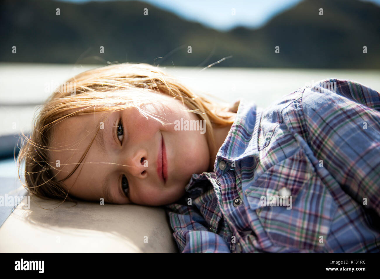 USA, Alaska, Redoubt Bay, Big River Lake, hanging out on the grounds at ...