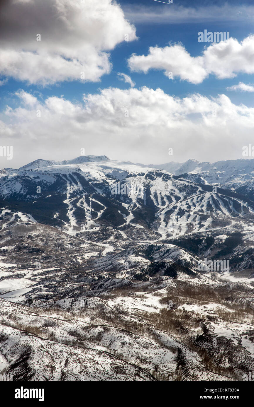 USA, Colorado, Aspen, aerial view of the Aspen Valley Stock Photo - Alamy