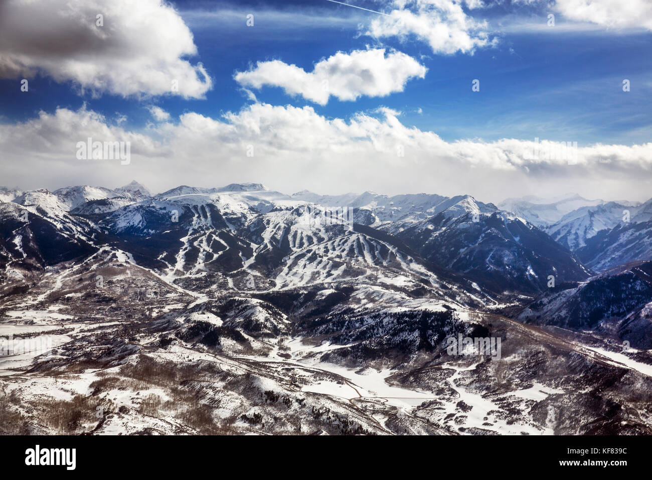 USA, Colorado, Aspen, aerial view of the Aspen Valley Stock Photo - Alamy