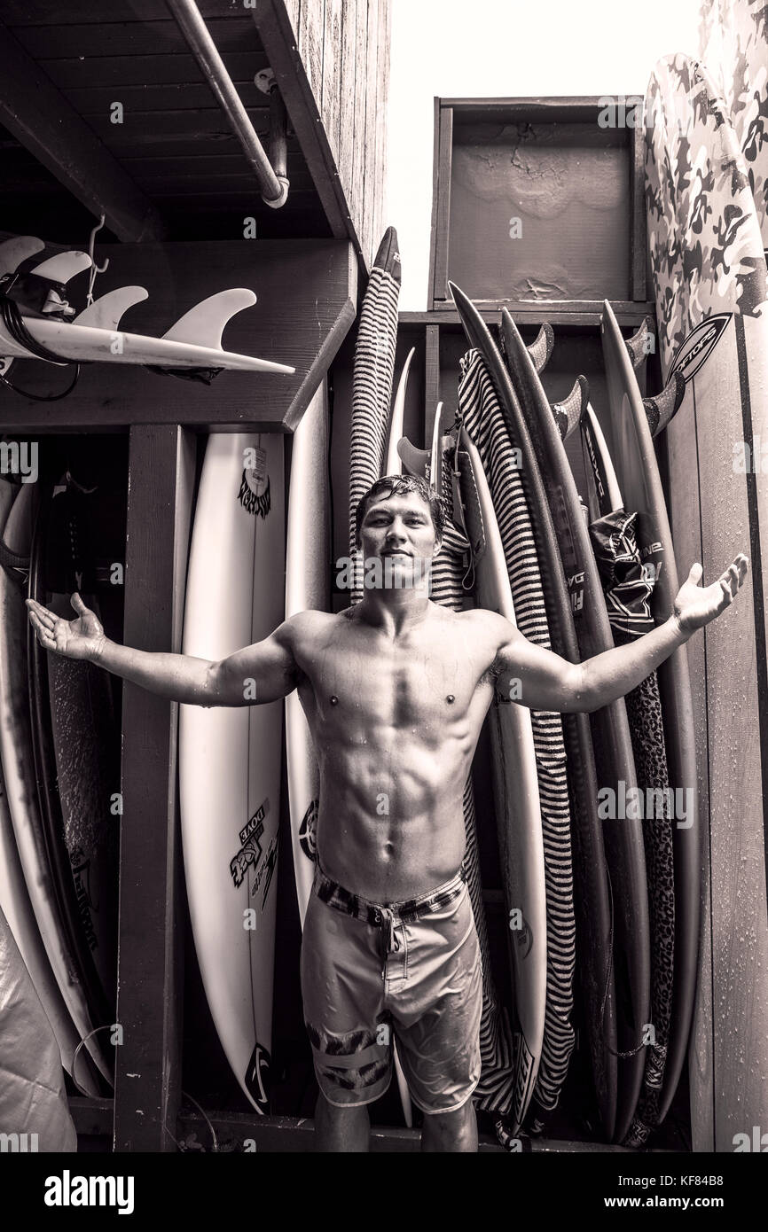 USA, Oahu, Hawaii, portrait of MMA Mixed Martial Arts Ultimate fighter ...