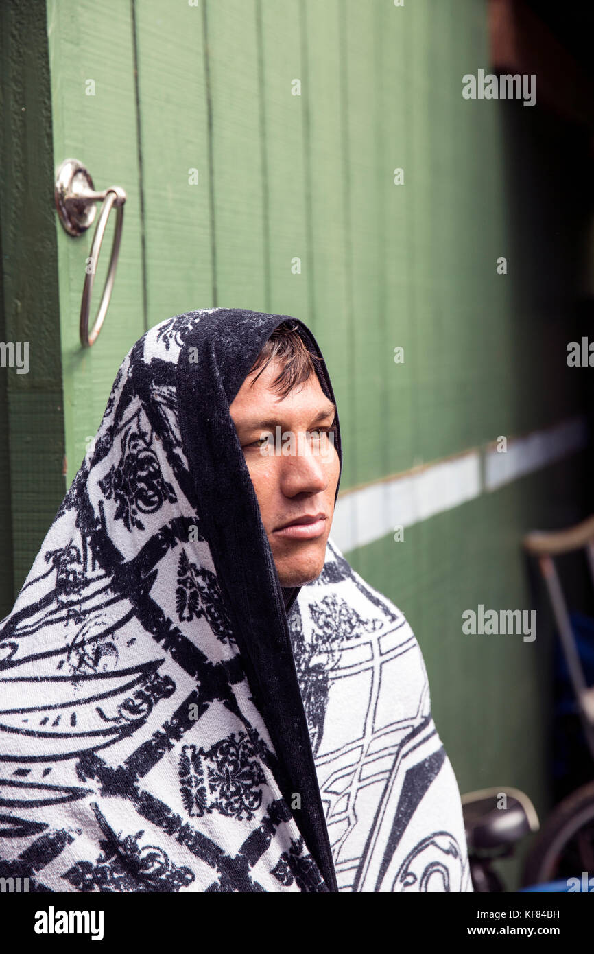 USA, Oahu, Hawaii, portrait of MMA Mixed Martial Arts Ultimate fighter ...