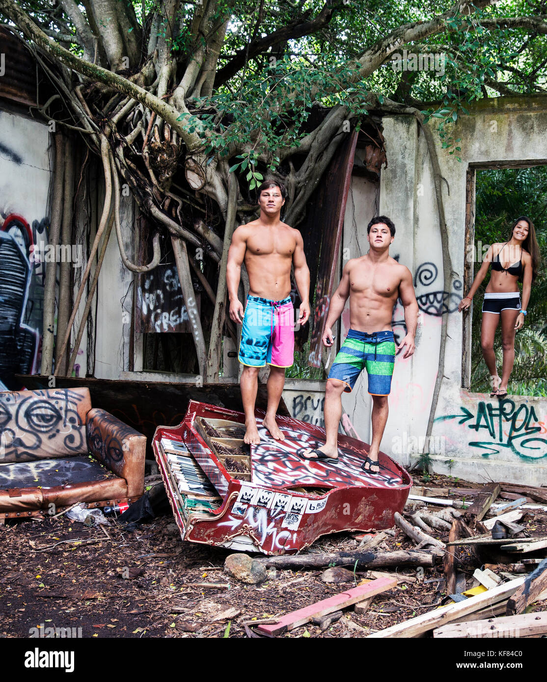 USA, Oahu, Hawaii, portrait of MMA Mixed Martial Arts Ultimate fighter ...