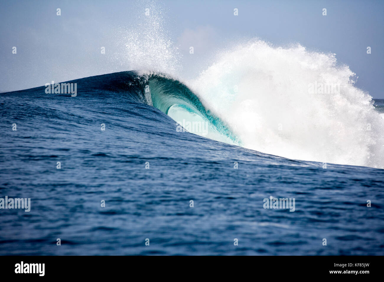 INDONESIA, Mentawai Islands, Kandui Resort, a wave breaking at ...