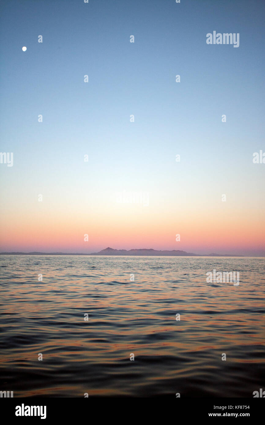 MEXICO, Baja, Magdalena Bay, Pacific Ocean, the boat heading out into ...
