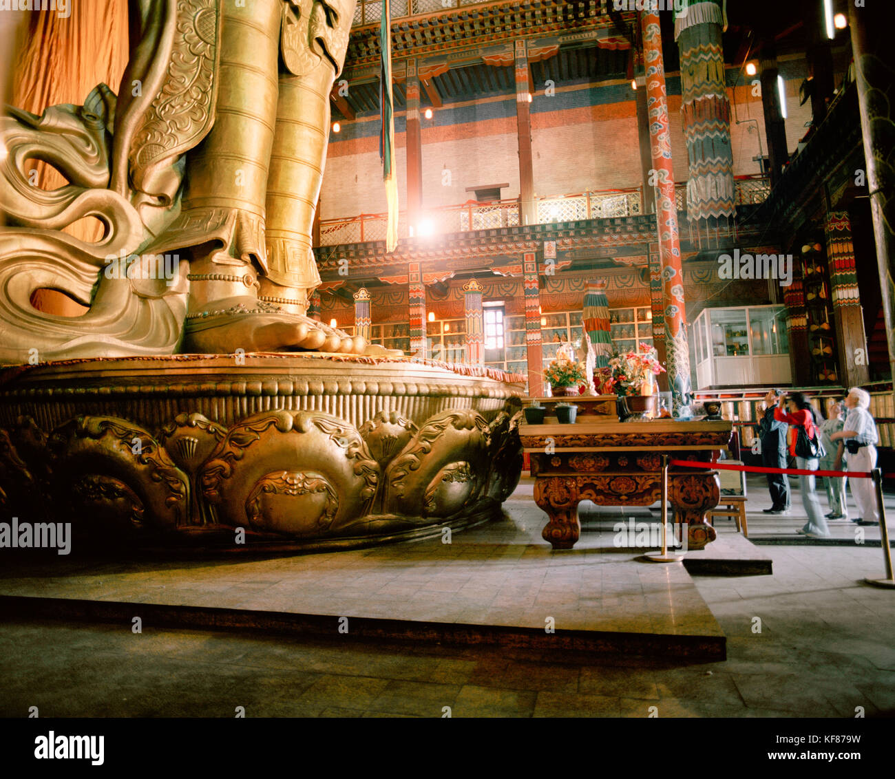 MONGOLIA, Ulaanbaatar, people worshiping at the Gandan Monastery Stock ...