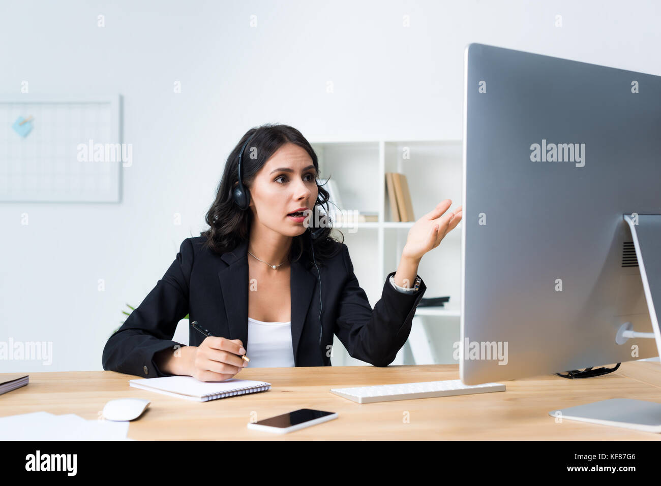 female call center worker Stock Photo - Alamy