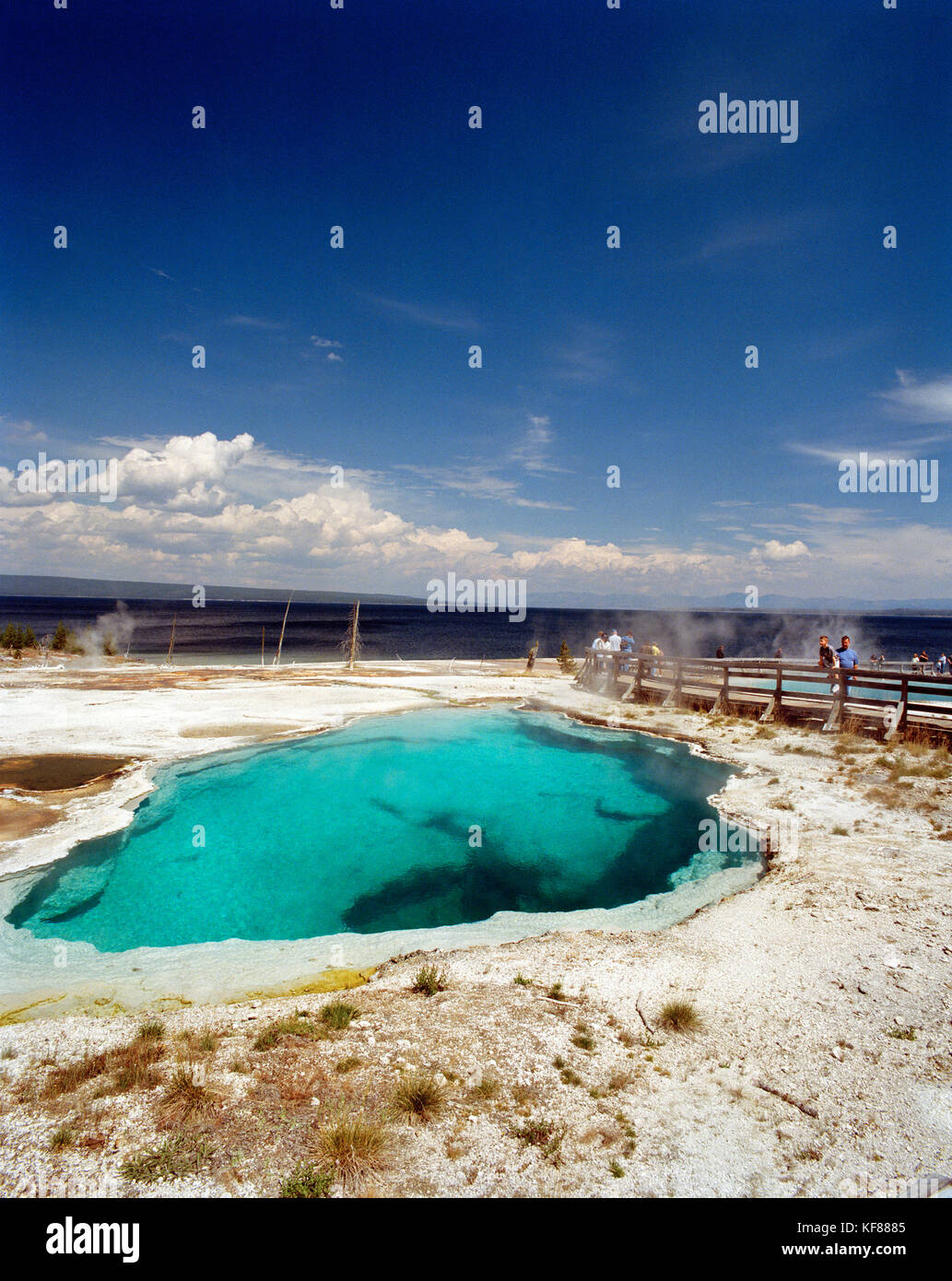 USA, Wyoming, thermal pool at West Thumb Geyser Basin, Yellowstone ...