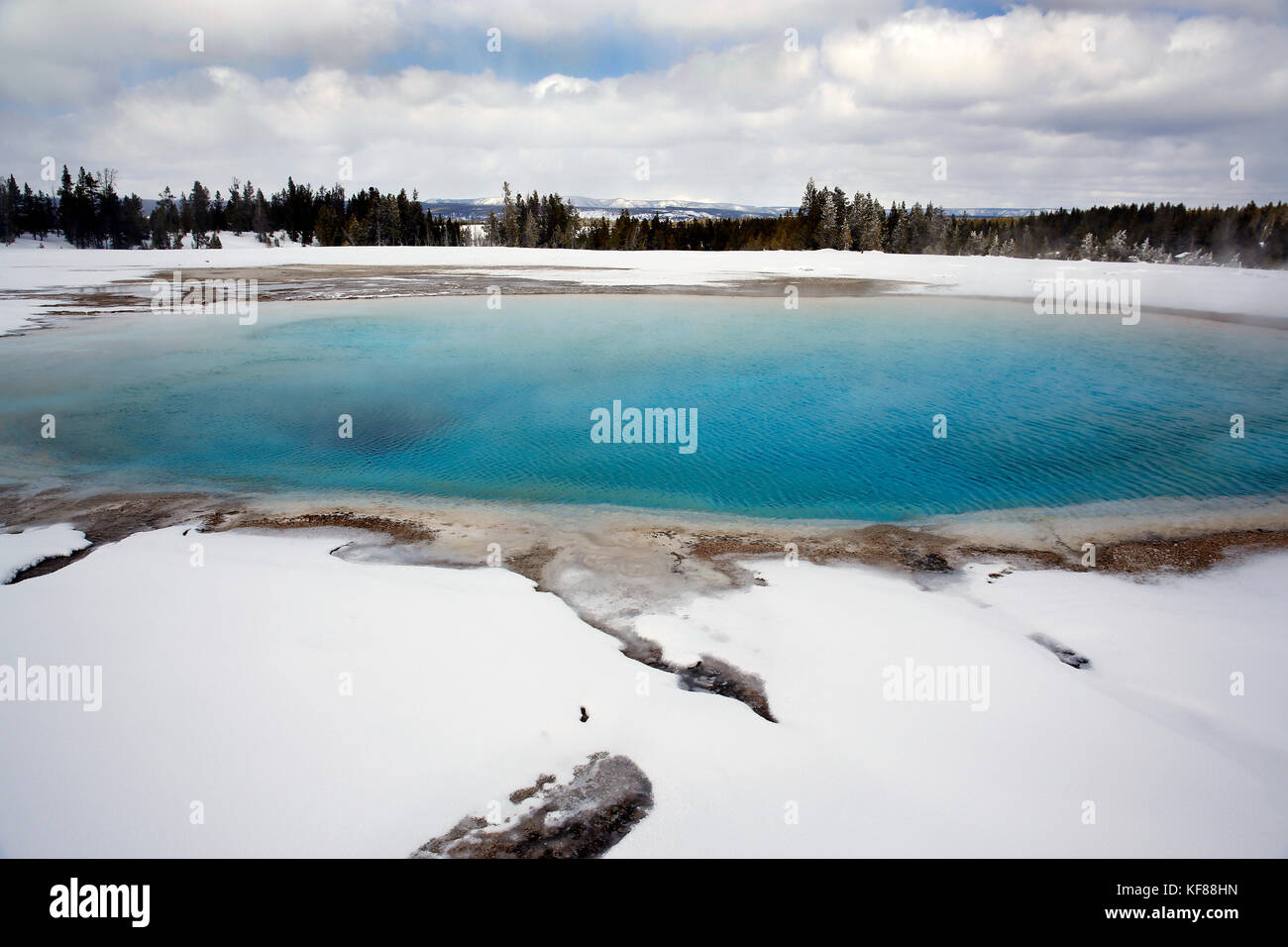 USA, Wyoming, Yellowstone National Park, Blue Pool on the Excelsior ...