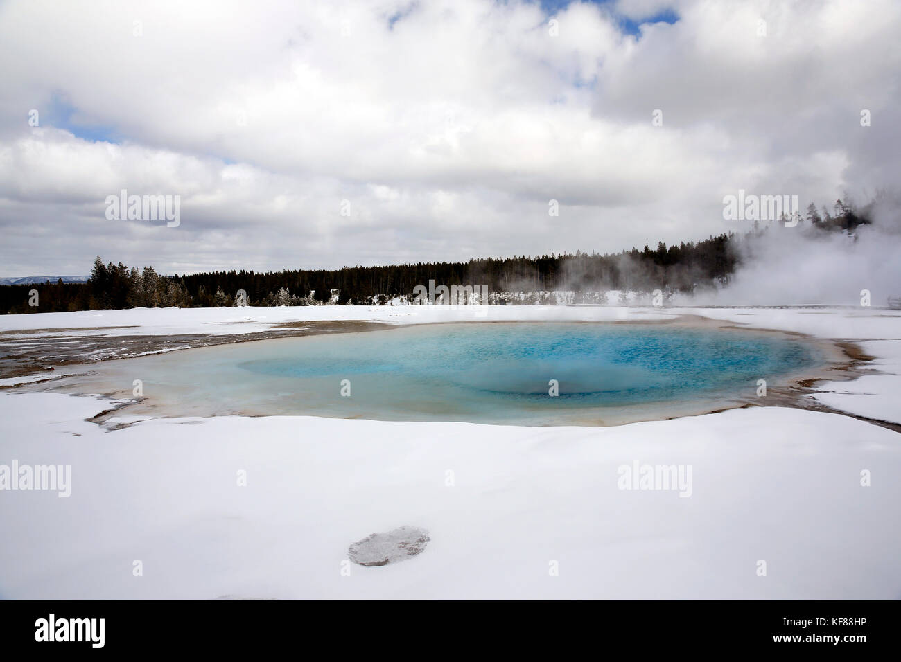 USA, Wyoming, Yellowstone National Park, Blue Pool on the Excelsior ...