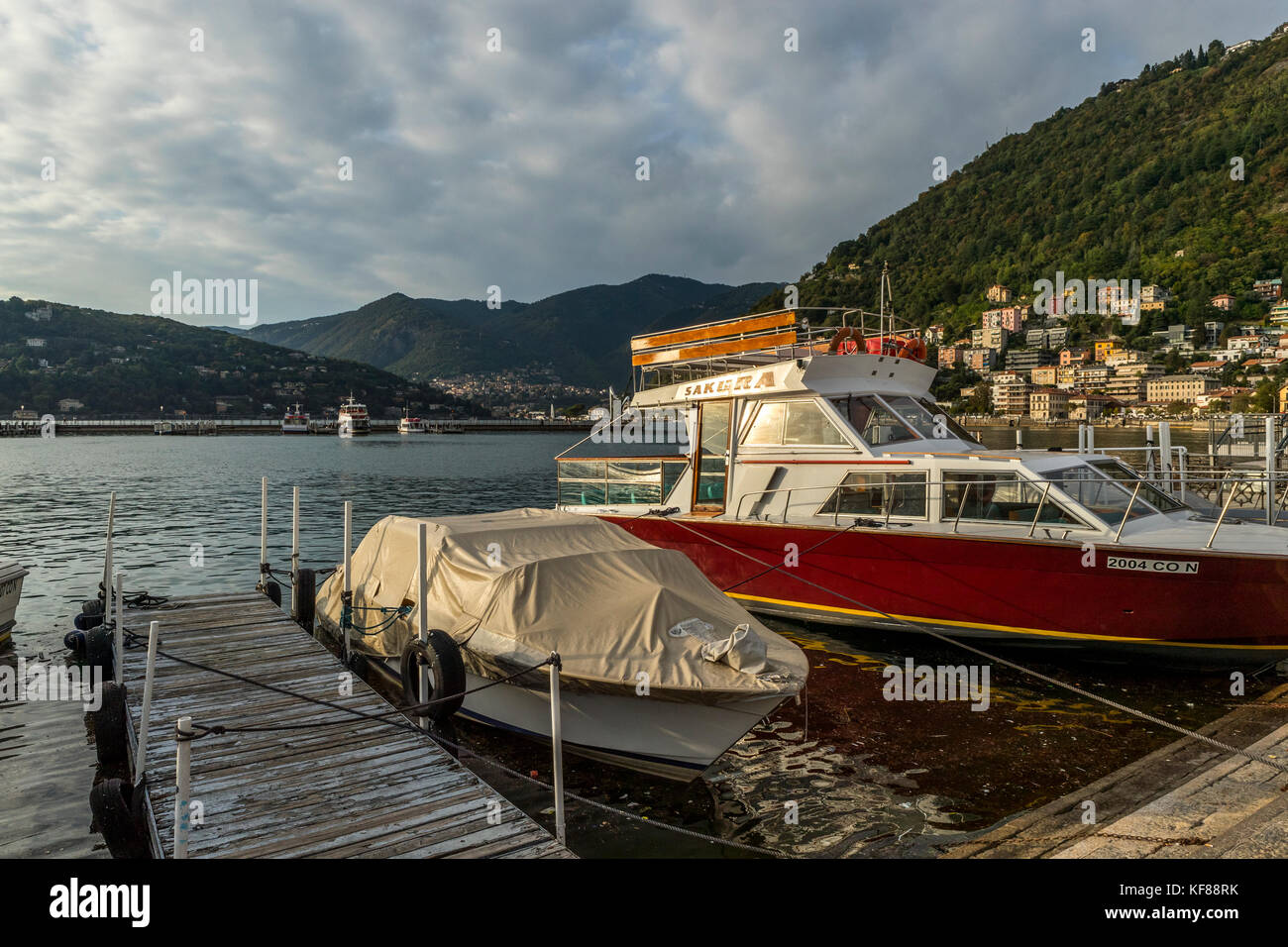 Boats on Lake Como. Italy Stock Photo - Alamy