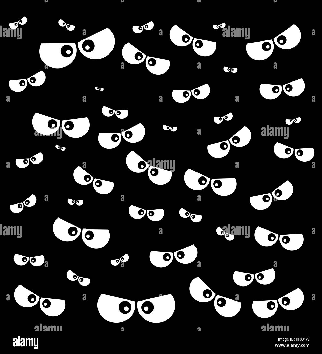 halloween spooky scary eyes vector design isolated on black background ...