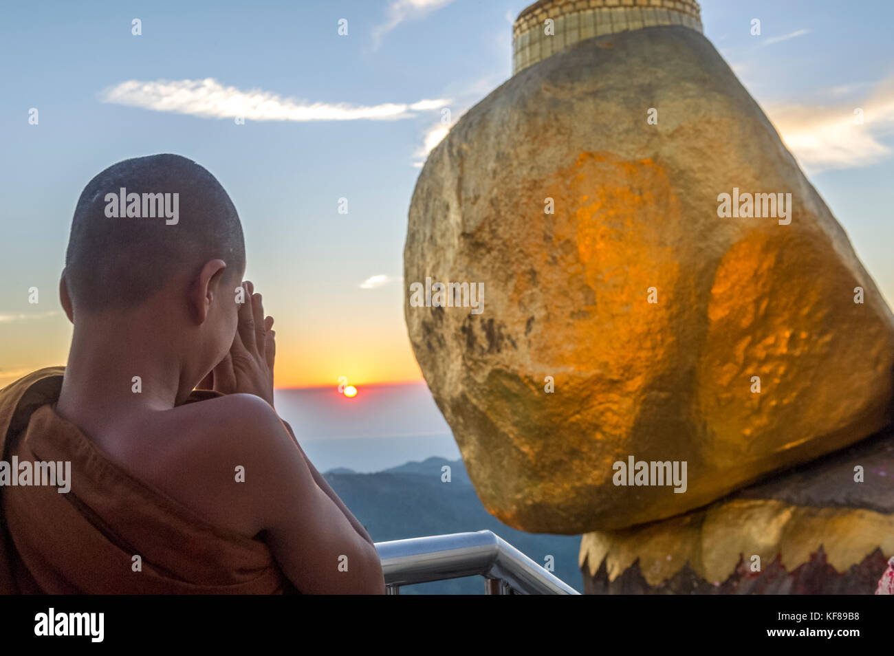 Myanmar (formerly Burma). Kyaiktiyo. State Mon. Sacred site of the ...