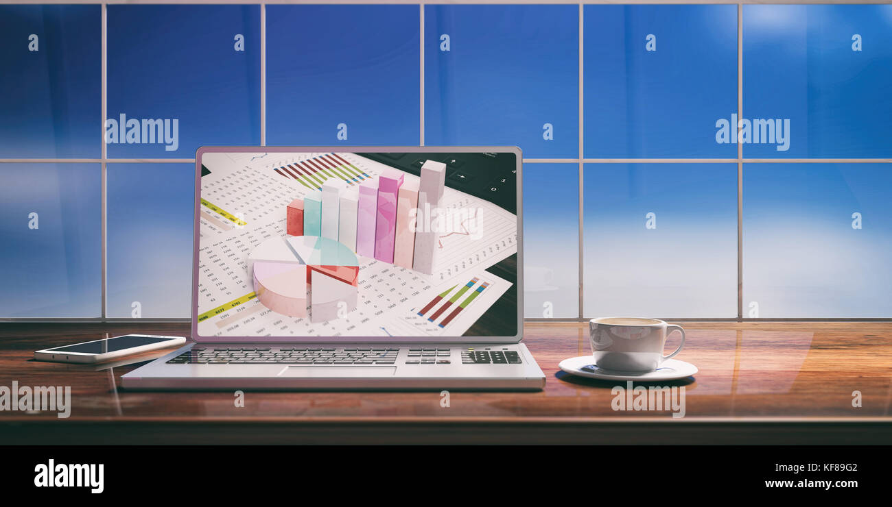 Desktop laptop graph illustration hi-res stock photography and images ...
