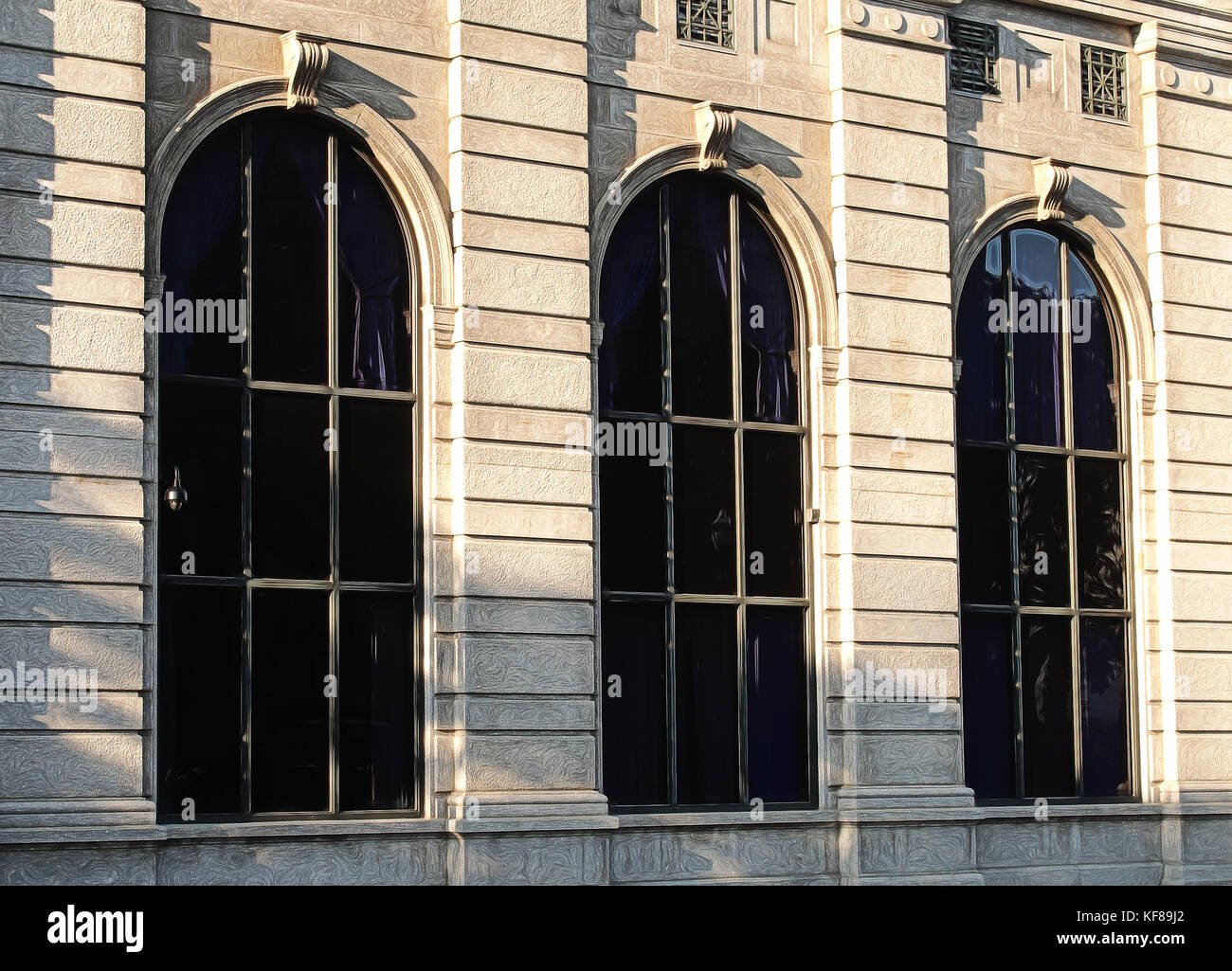 classic arched windows of a building Stock Photo - Alamy